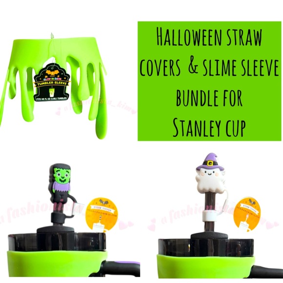 Other | Halloween Straw Covers Slime Sleeve Bundle | Poshmark